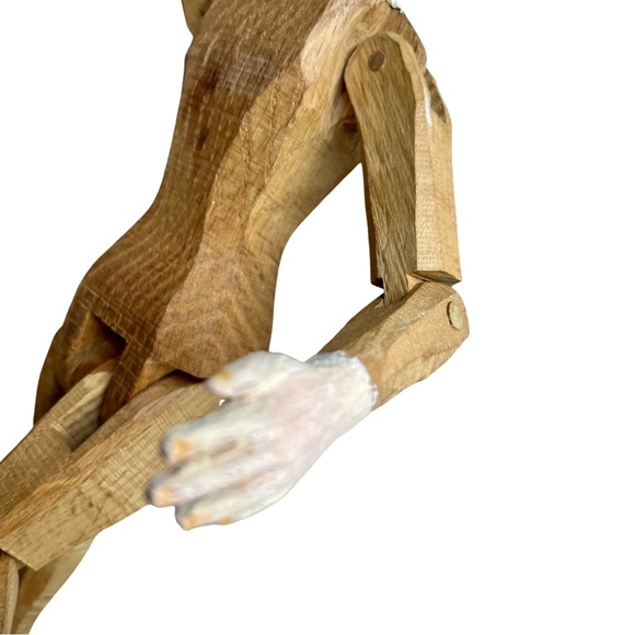 Vintage | Art | Handmade Wooden Hand Carved Oak Jointed Mannequin Doll ...